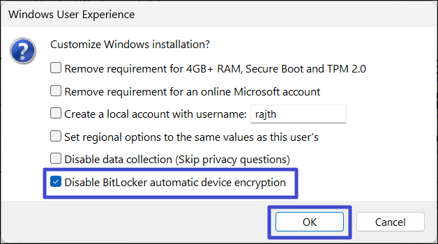 Stop Automatic Bitlocker Device Encryption During Install On Windows 11
