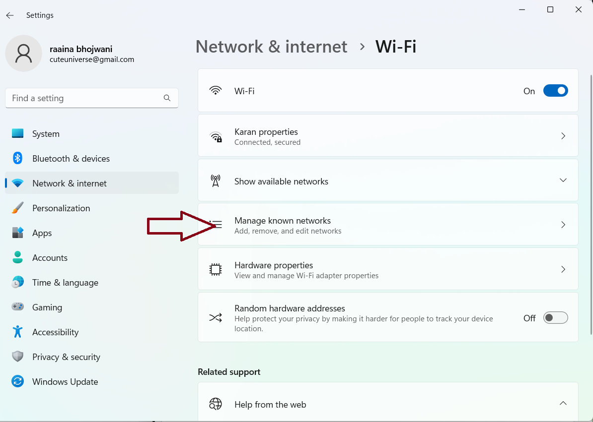 Forget WiFi network on Windows 11 Forget WiFi network on Windows 11
