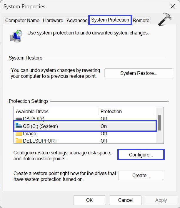 Fix: System Restore greyed out in Windows 11 Fix: System Restore greyed out in Windows 11